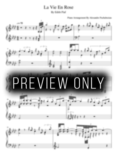 La Vie En Rose (Piano Sheet) – Alexandre Pachabezian : Compositeur ...